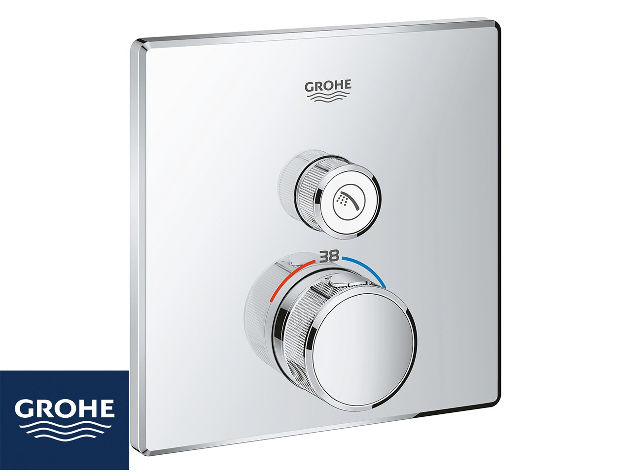 GROHE® SMARTCONTROL CUBE SHOWER MIXER THERMOSTATIC CHROME - Iperceramica