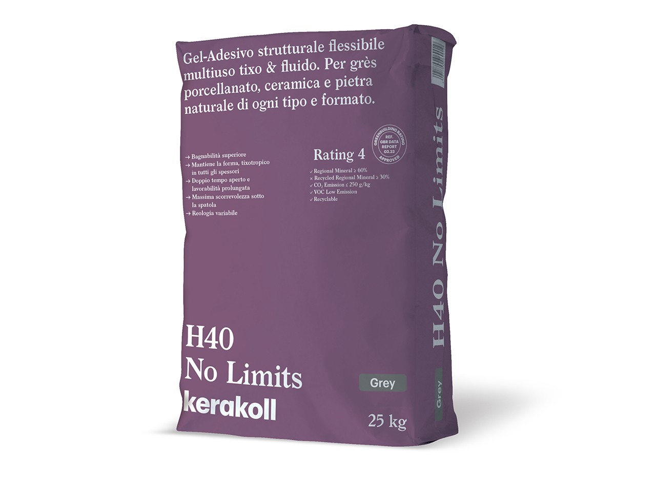 Kerakoll h40 No Limits gris 25Kg - colle multifonction - Iperceramica