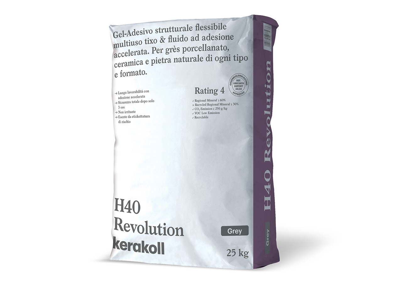 Fliesenkleber Grau 25 kg - Kerakoll H40 Revolution - Iperceramica