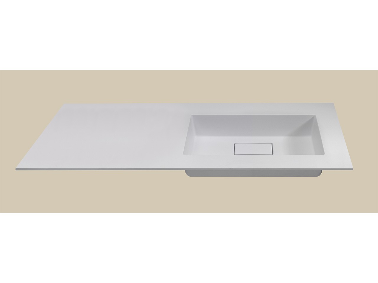 Unitop HIDE 46 washbasin with integrated basin cm 140,5x46,5xH1,2 Right ...