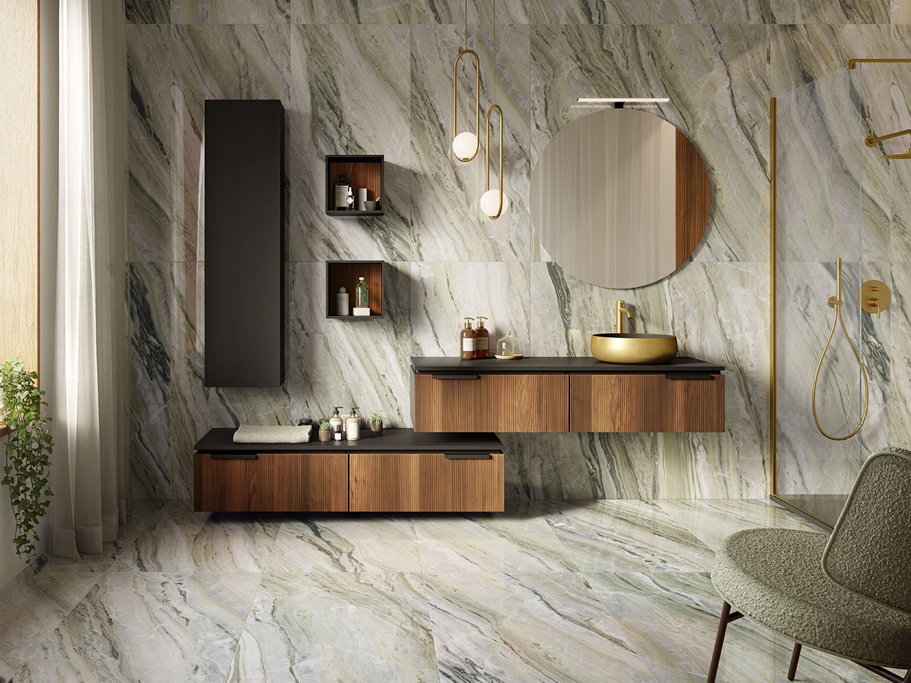 Jade Green Marbles Full Lapped Rectified 60X120 - Iperceramica