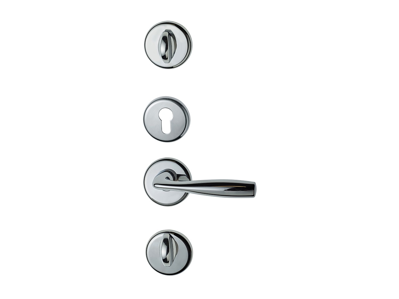 WIND HANDLE KIT FOR SECURITY DOORS GLOSSY CHROME - Iperceramica