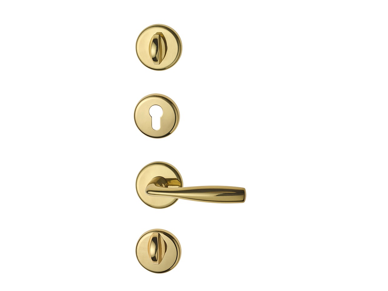 WIND HANDLE KIT FOR SECURITY DOORS GLOSSY BRASS - Iperceramica