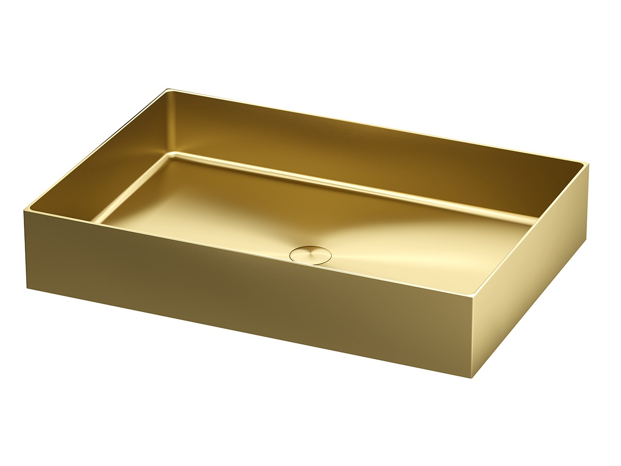 Lavabo da Appoggio Steel Rettangolare in Acciaio Inox Finitura in PVD ...