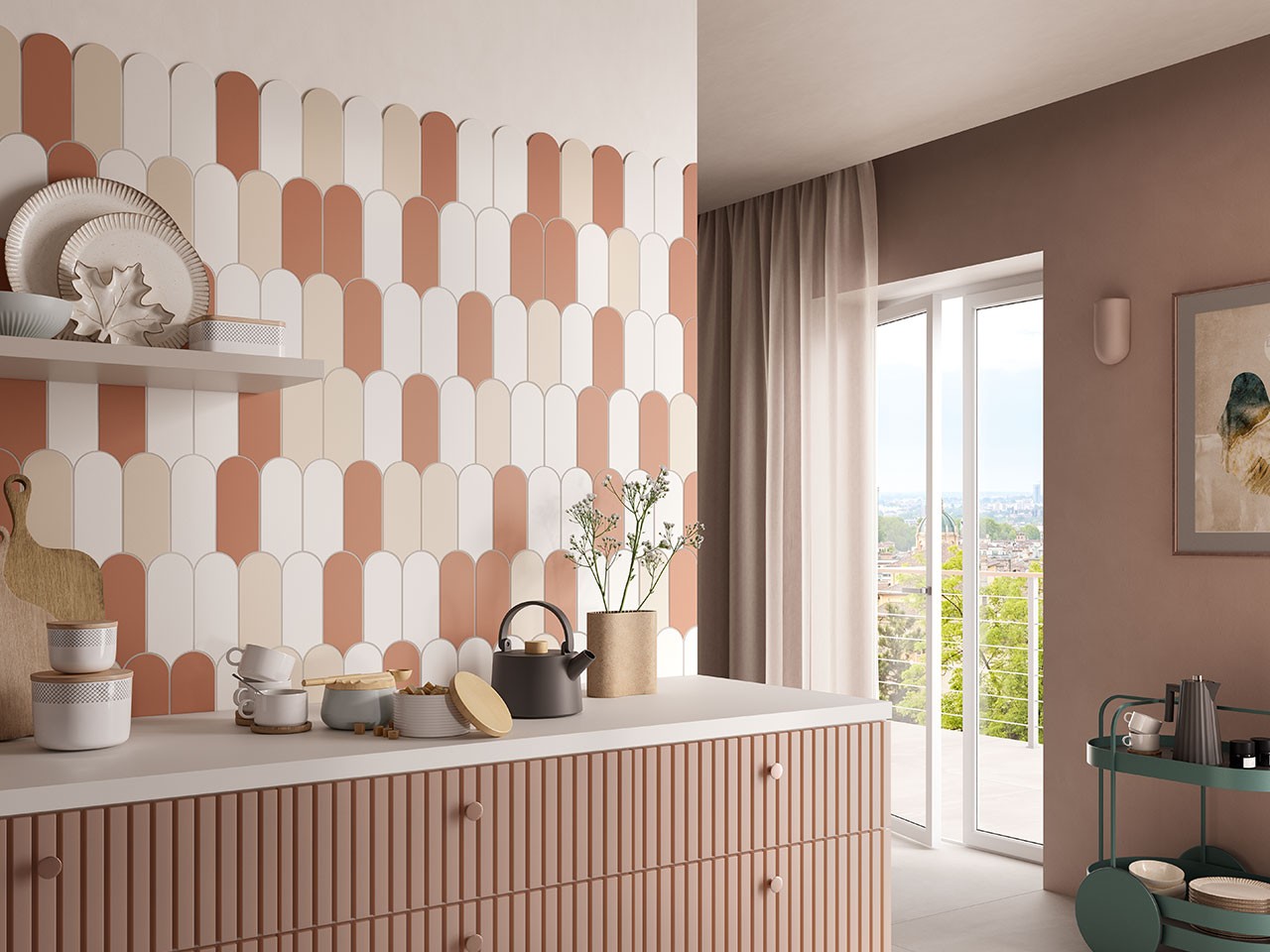 Rivestimento Lollipop Phard 8X21,5 a Coda di Pavone Rosa - Iperceramica