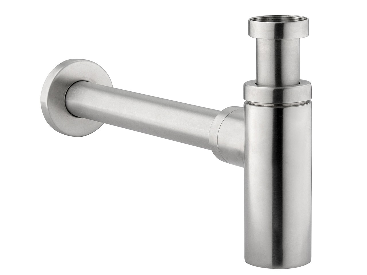 Siphon lavabo rond Luxy Inox 316 en acier brossé - Iperceramica
