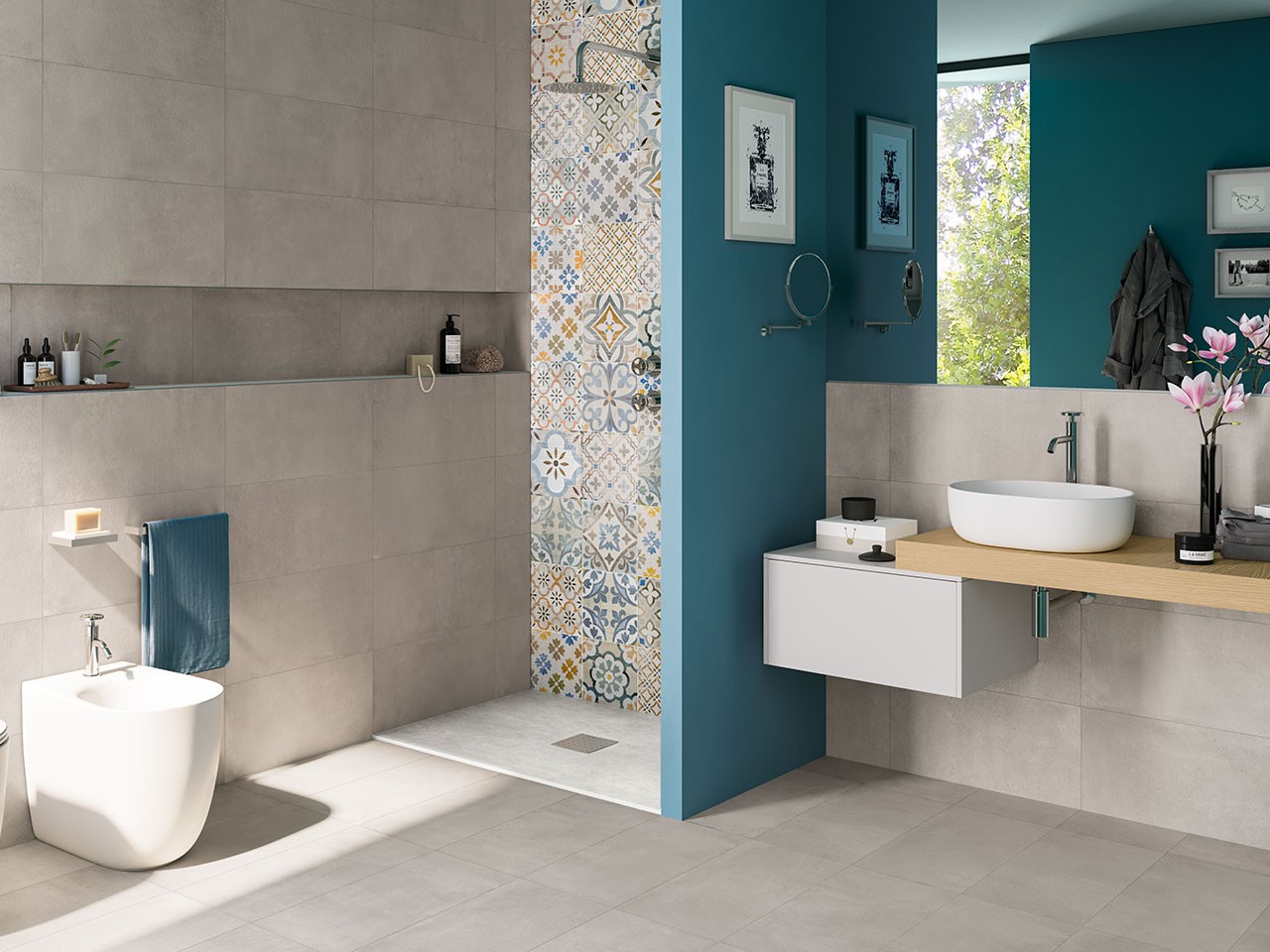 Fliese Metropolitan Grey 30X60 Feinsteinzeug mit Zementoptik Grau ...