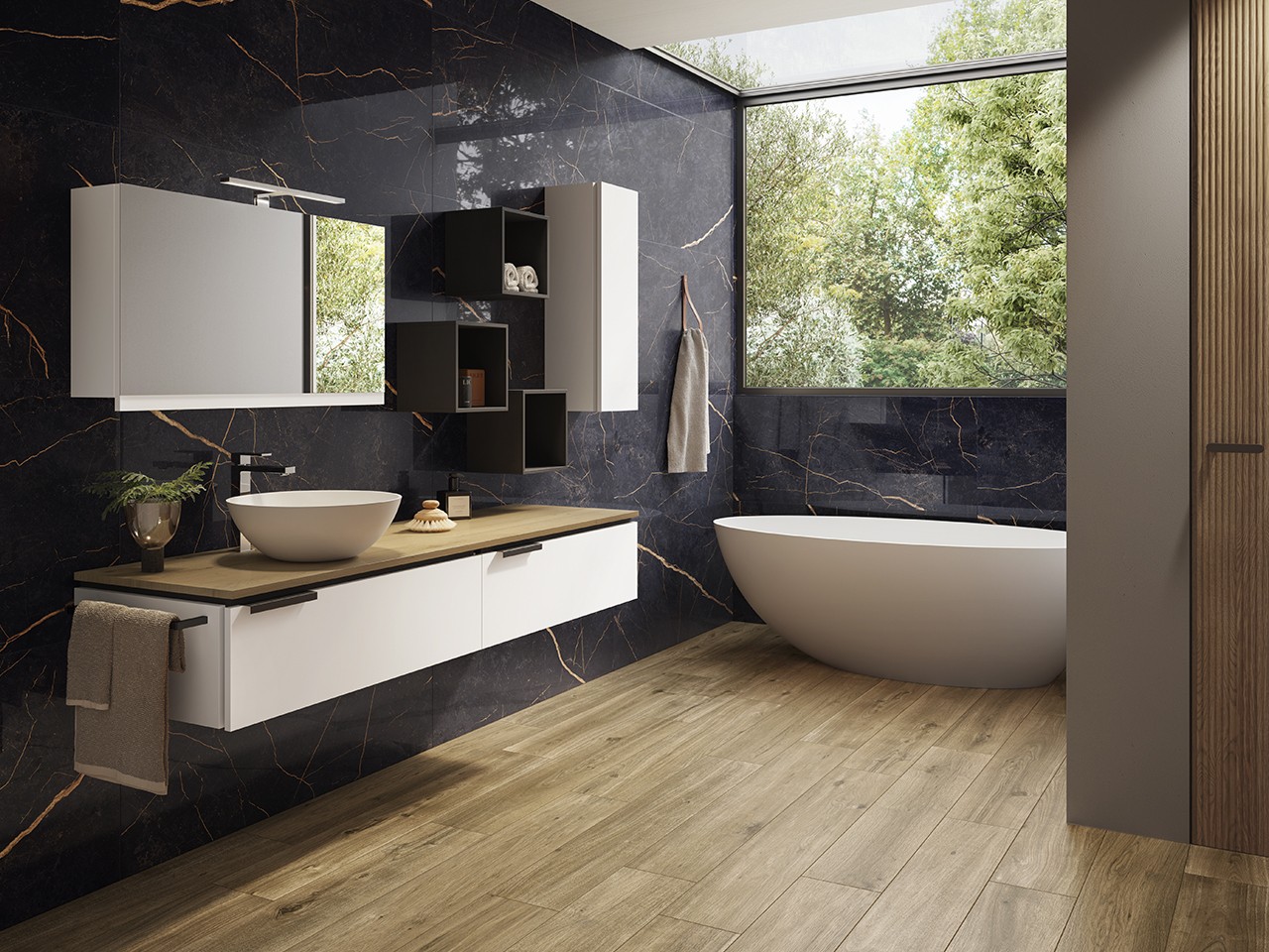 Mobile Bagno TOUCH 140 cm 2 Cassetti Bianco Opaco e Top 1,8 cm in ...