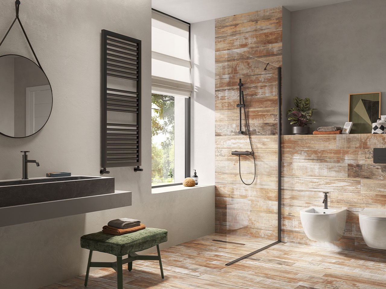 Piastrella Urban Forest Orange 15X90 Gres Effetto Legno Sverniciato ...
