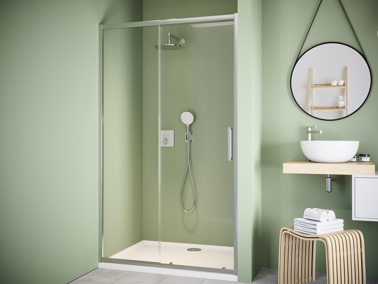 Porta Doccia Scorrevole Brezza cm 150xH195 Est 140/150 Cristallo 6mm ...