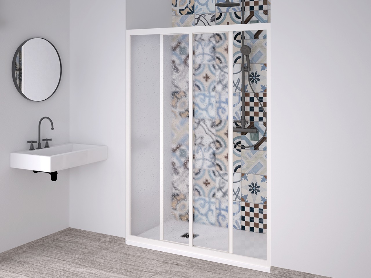 Porta Doccia Scorrevole Skill riducibile 120-110 cm H190,2 Acrilico ...