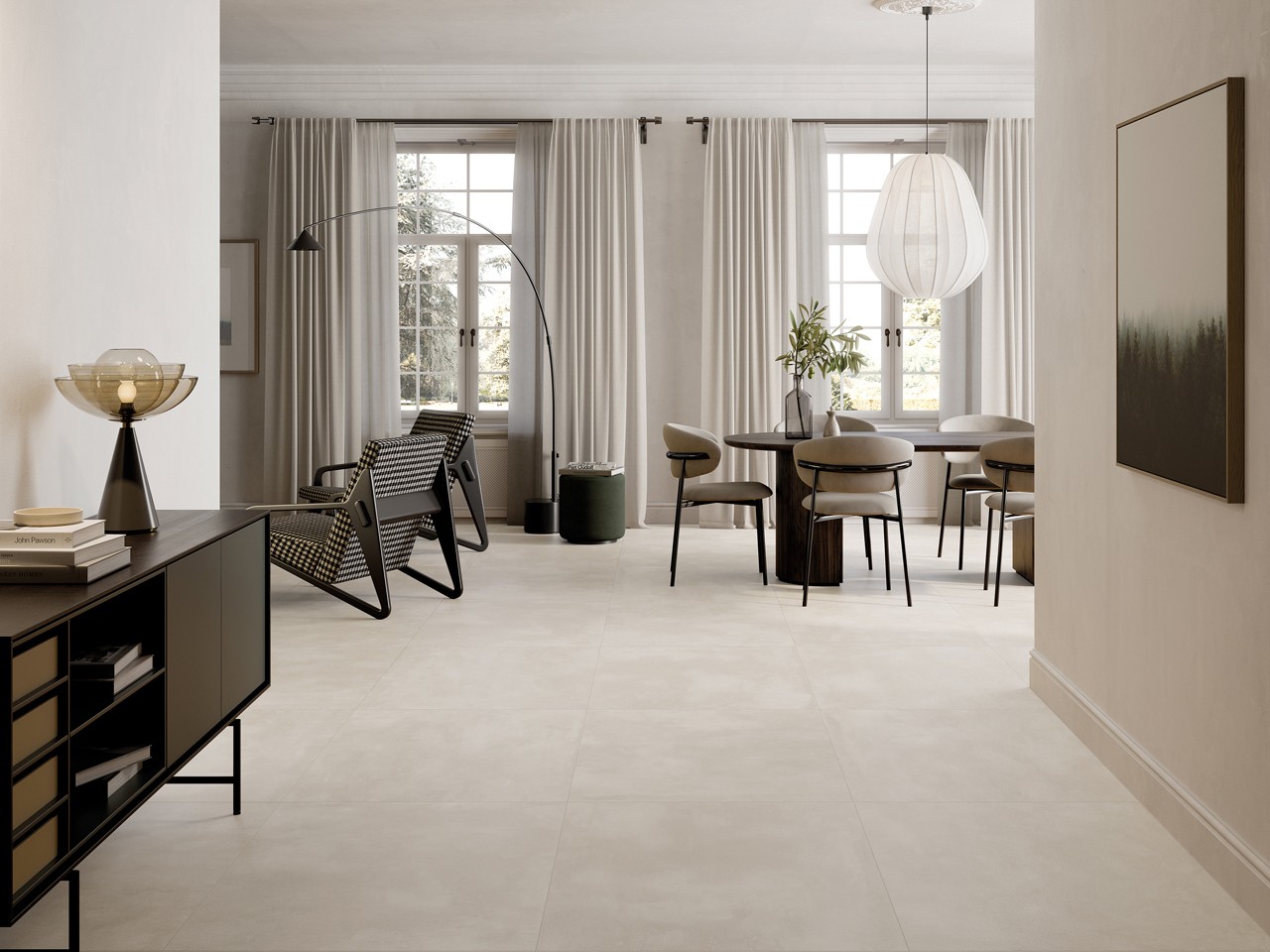 Piastrella Powder Sand 80x80 Gres Effetto Cemento Beige - Iperceramica