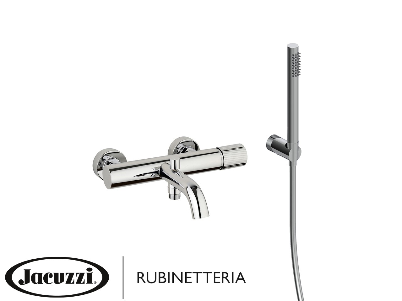 JACUZZI® GIULIA WALL-MOUNTED STAINLESS STEEL BATH MIXER WITH KIT CHROME ...