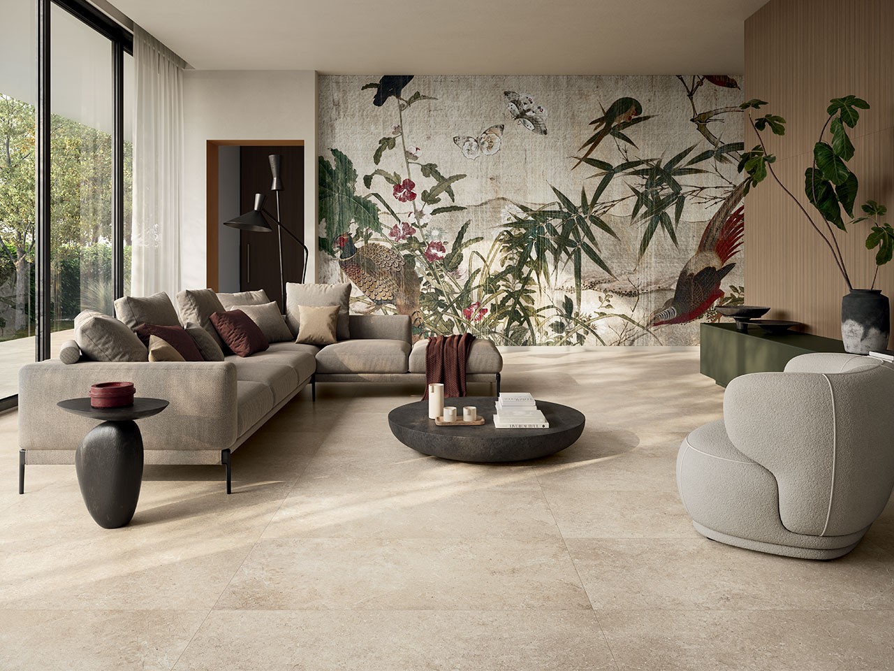 Piastrella Sakkara Sand 60x120 Gres Effetto Pietra Calcarea Beige ...