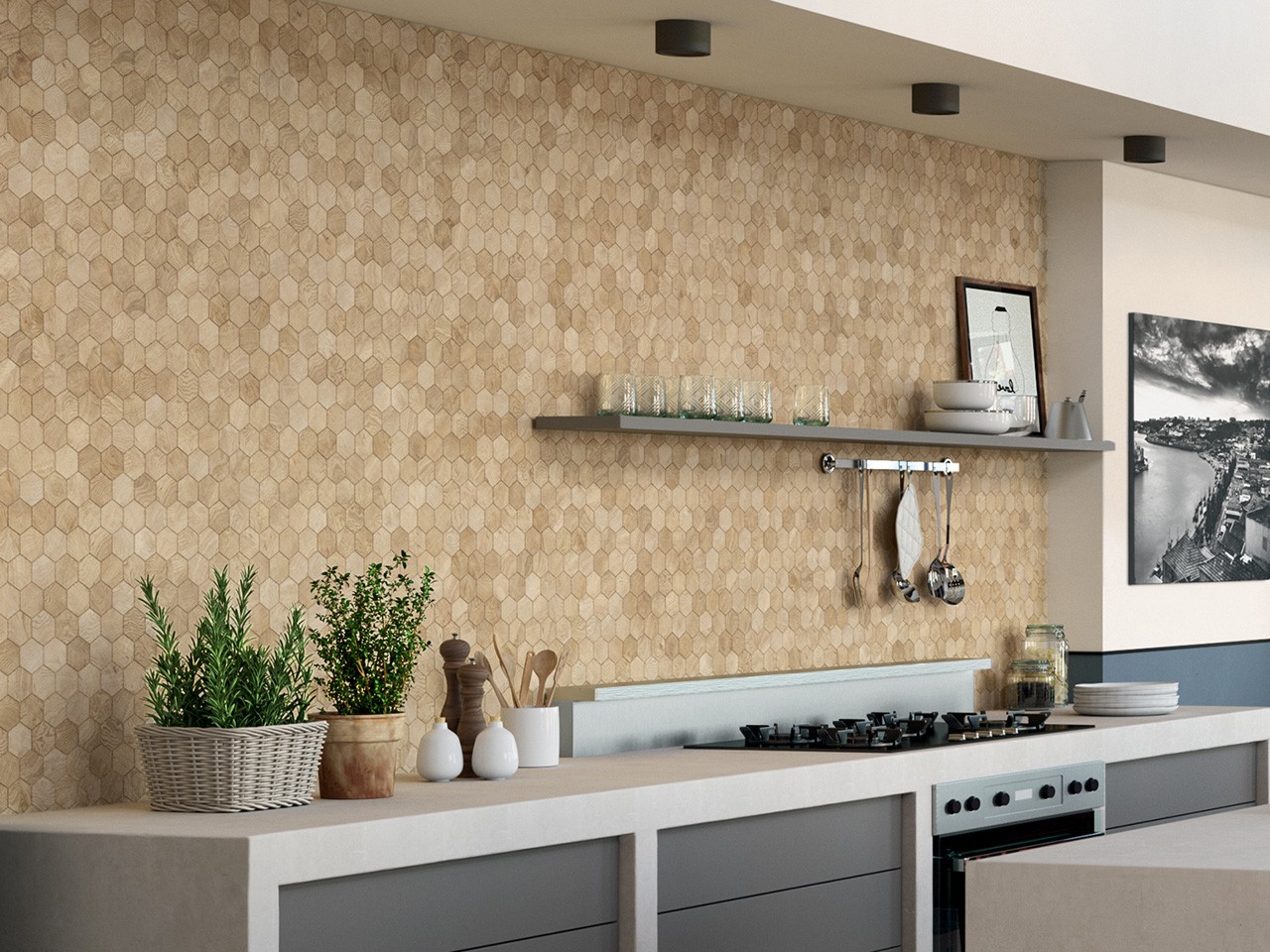 Mosaico Scott Honey 29x27 Gres Effetto Rovere Miele - Iperceramica