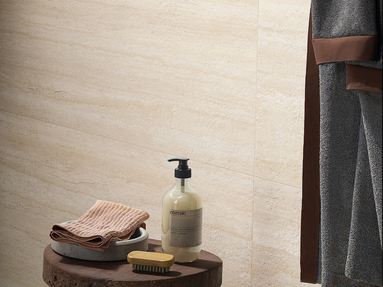 Slim Navona Beige 50x100 3,5 mm Porcelain Stoneware Travertine Effect ...