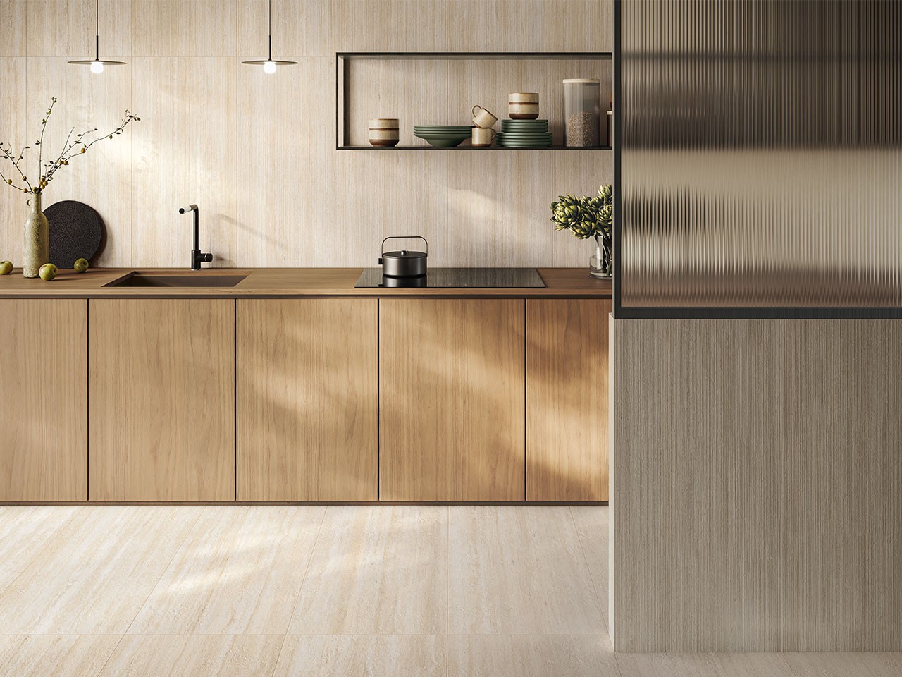 Slim Navona Beige Rigato 50x100 3,5 mm Porcelain Stoneware Travertine ...