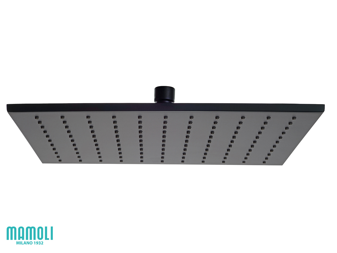 Pomme haute de douche Feel 30x30 laiton carrée noire mate - Iperceramica