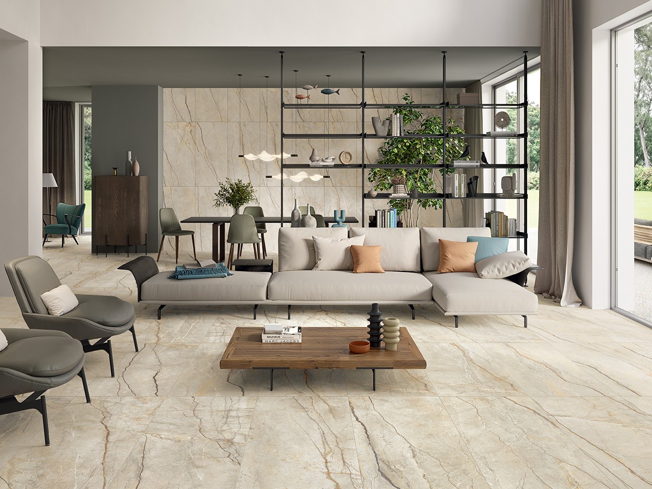 Storm Cream Tile 60x120 Stone Effect Beige Stoneware - Iperceramica-mt