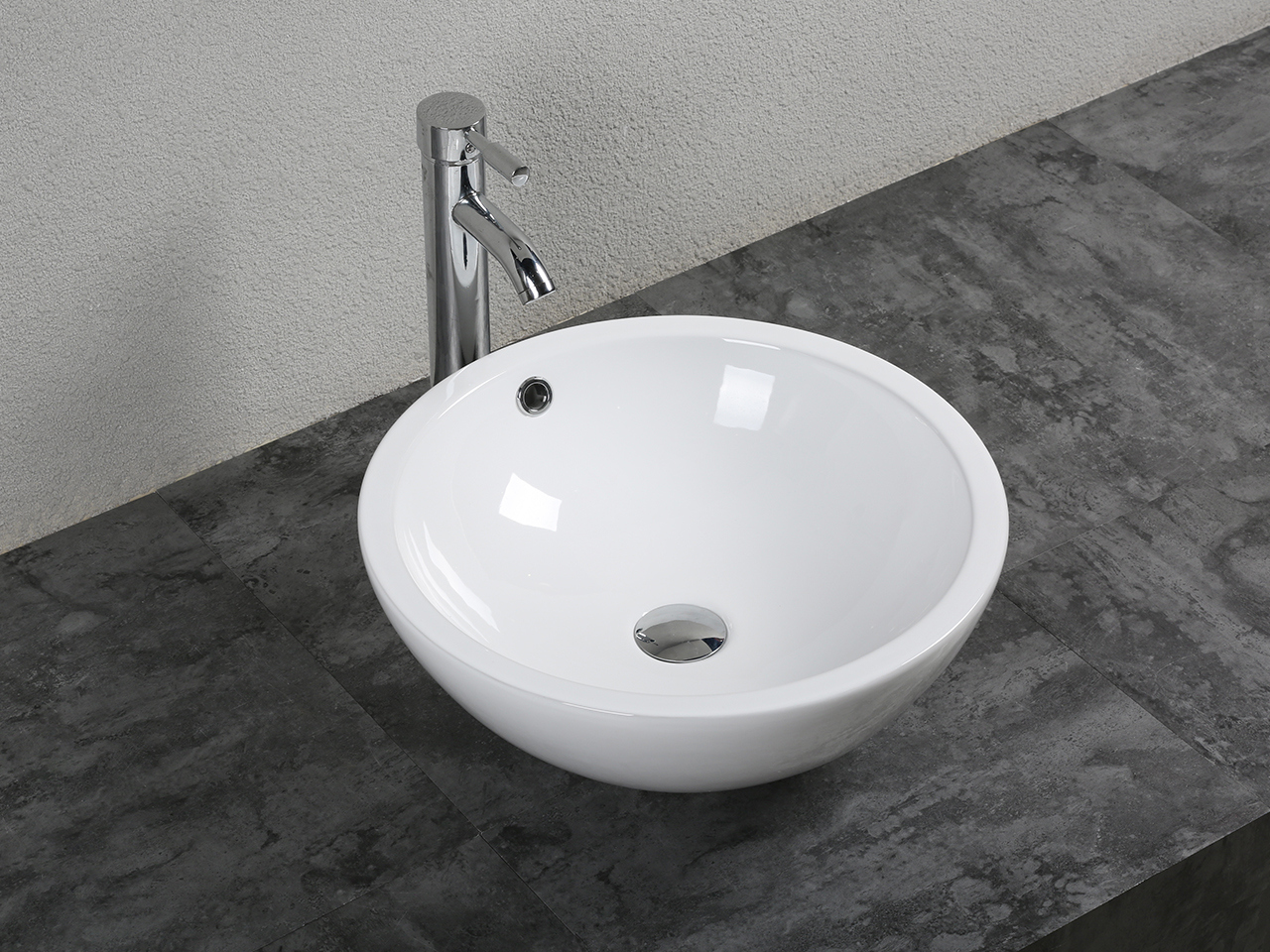 Lavabo da Appoggio Taro Ø45 H17 in Ceramica Bianco Lucido - Iperceramica
