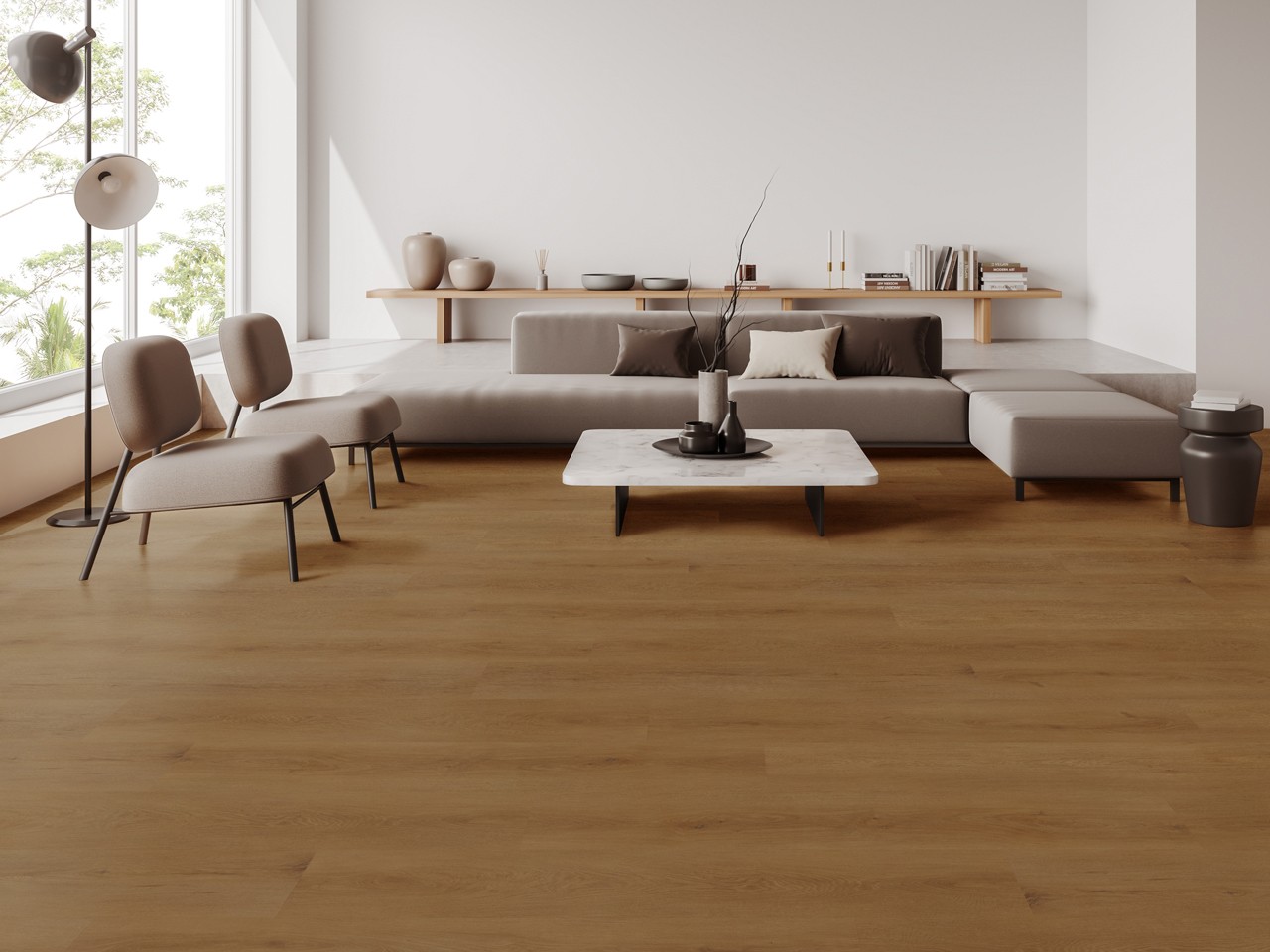 Pavimento Spc Timber Brown Effetto Legno Rovere Marrone - Iperceramica