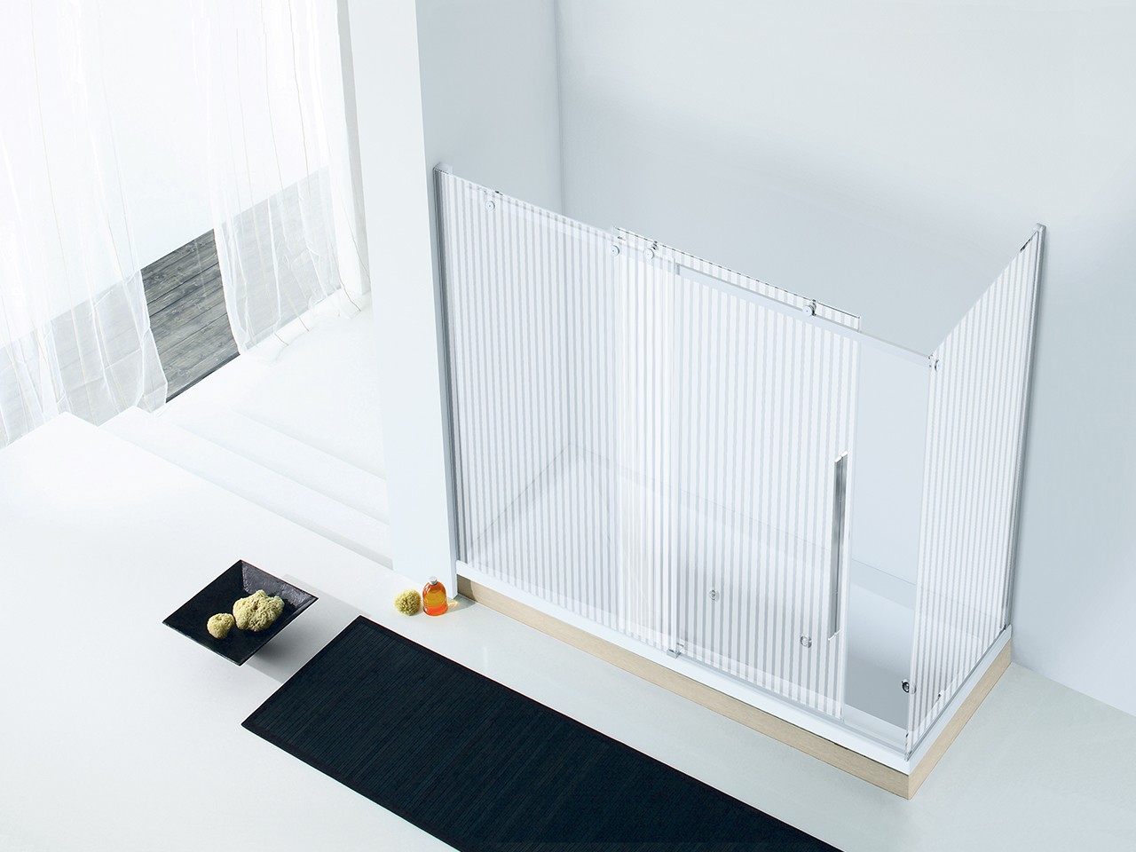 VELO BATH SCREEN cm 170X70 H150 LEFT SLIDING DOOR SCREEN-PRINTED ...