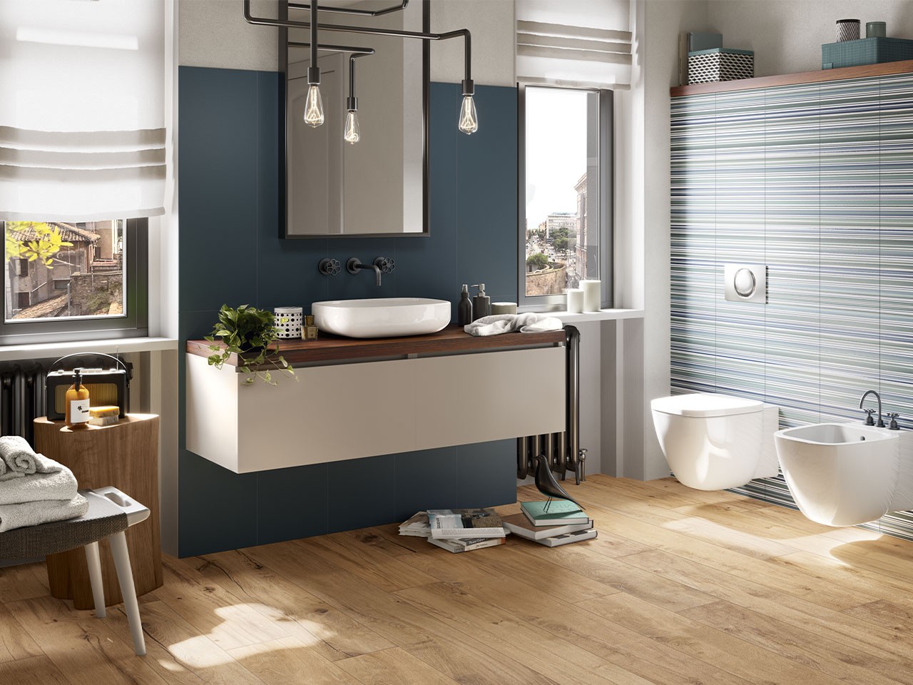 Velvet Atlantic Matt Blue Wall Tile 30X90 - Iperceramica-mt