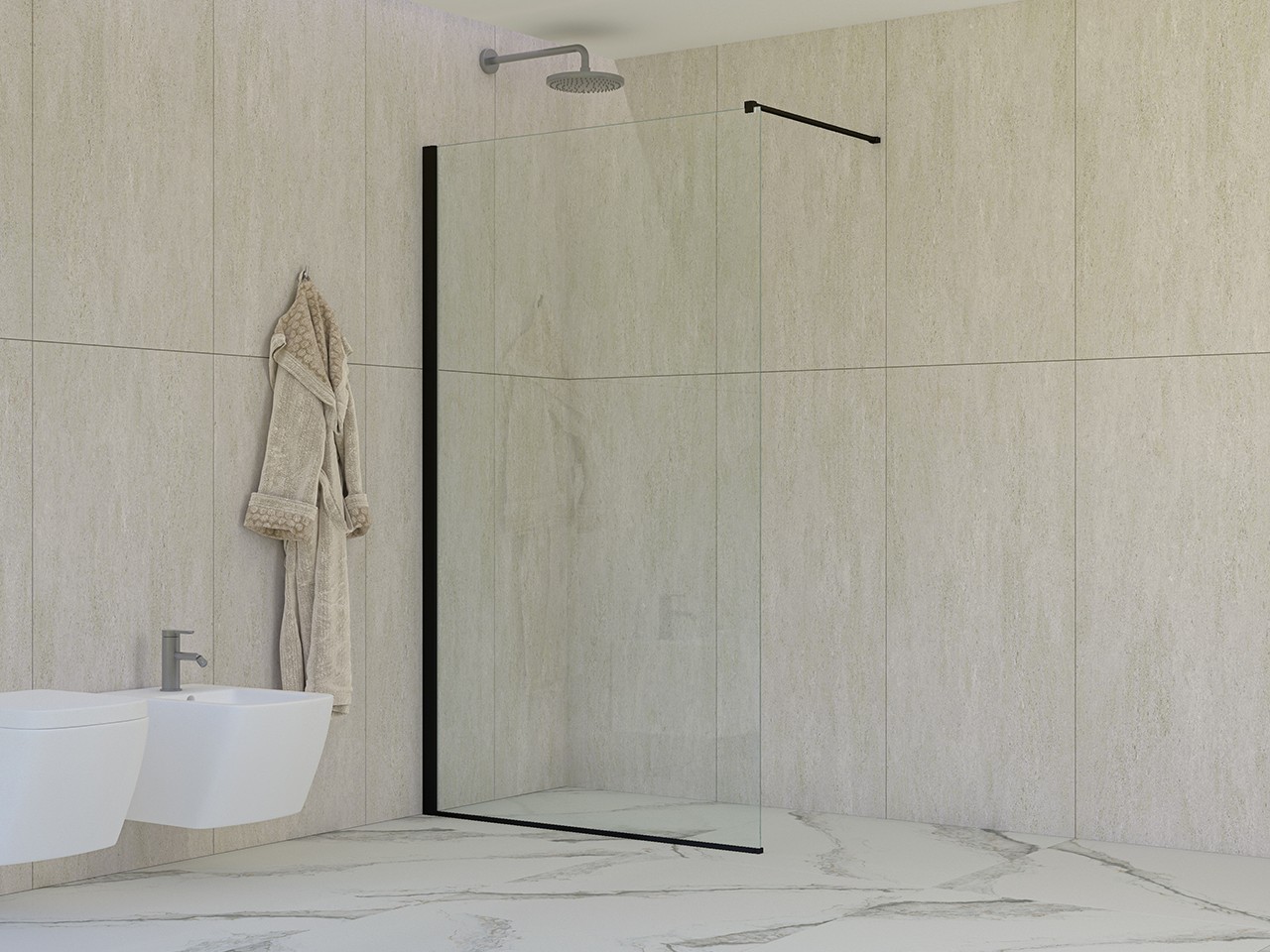 Walk-In Miro' 150 cm H200 Est 148,5/150 Cristalli 6 mm Trasparenti e ...