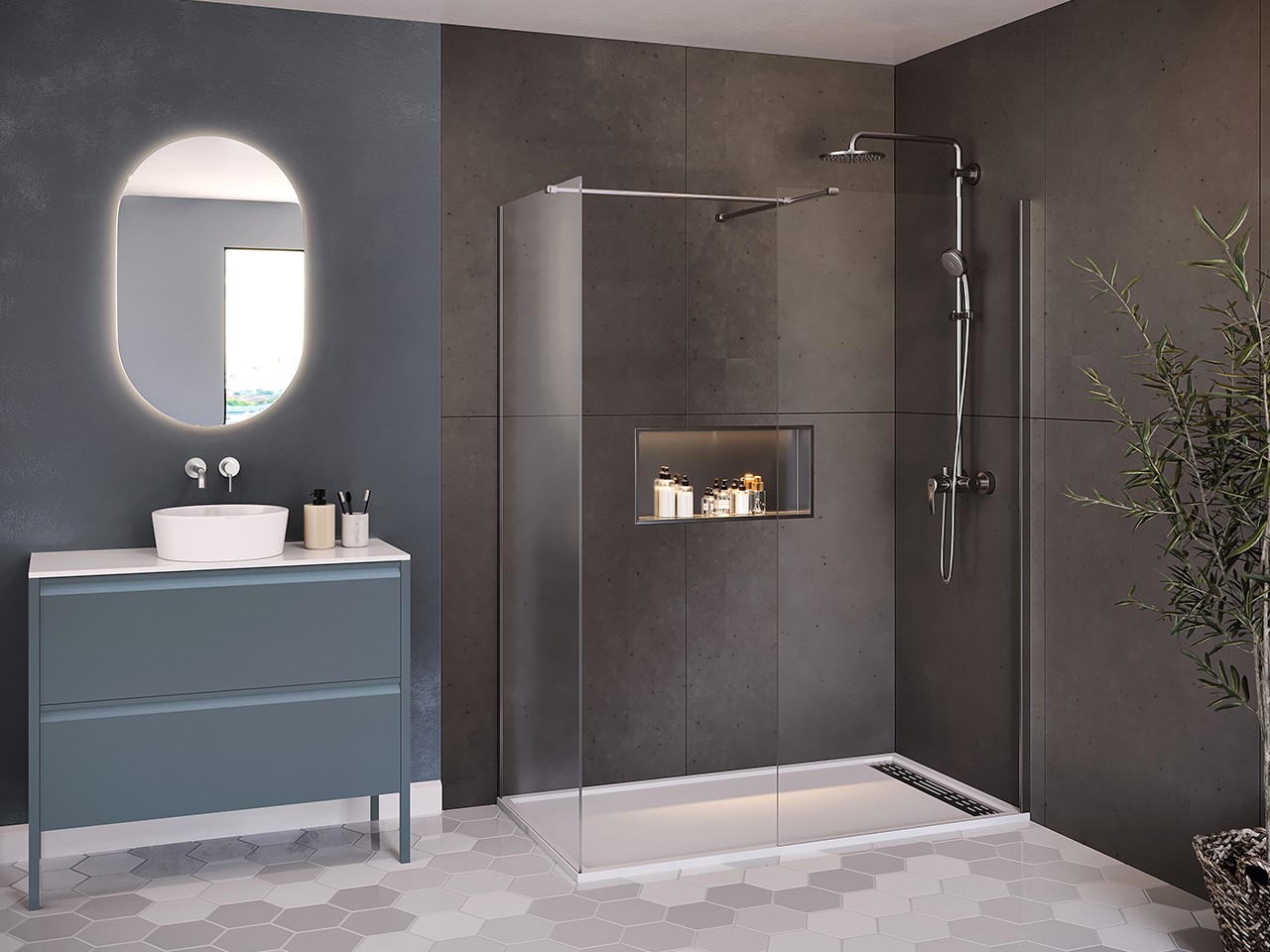 Box Doccia Walk in Renu 120+70 cm H200 Est 117,5/119 - 67,5/69 ...