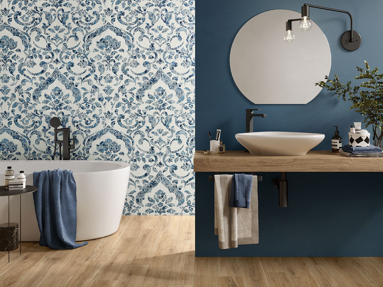 Wallart Arabesque White Composition 100X100 - Iperceramica-mt