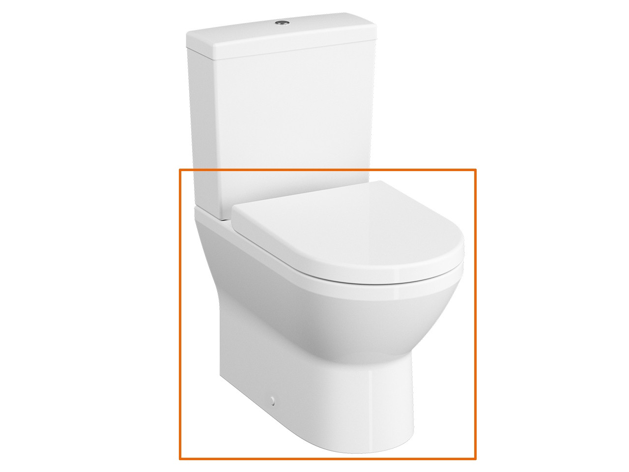 WC monobloc Integra Round rimless adossé au mur 62 cm blanc - Iperceramica