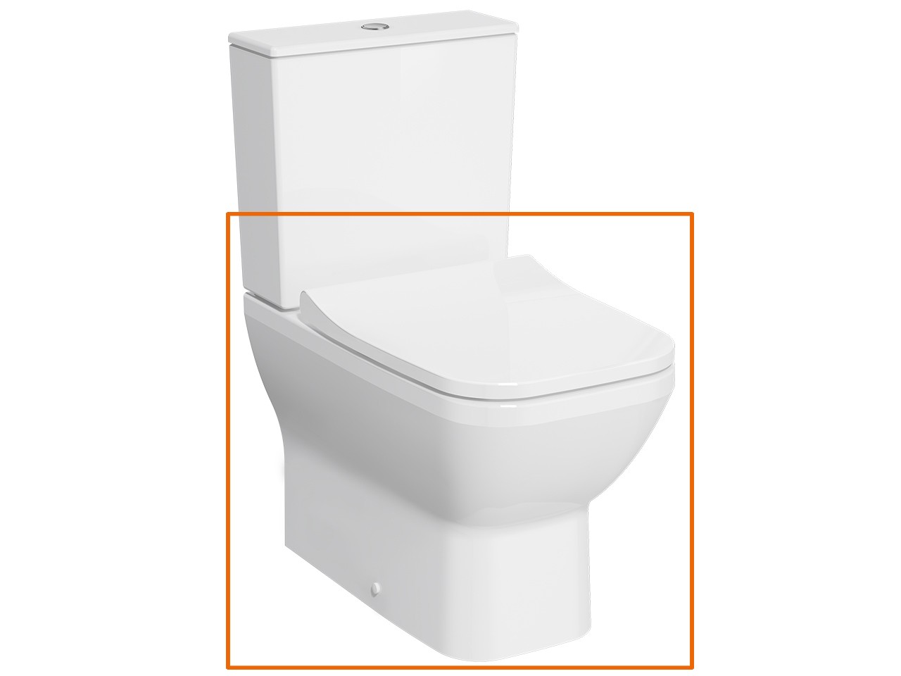 Monoblock-WC Integra Square Rimless wandbündig 62 cm Weiß - Iperceramica