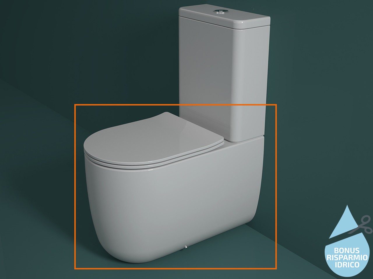 Monoblock-WC Solana spülrandlos 62x36 cm wandbündig Weiß glänzend ...