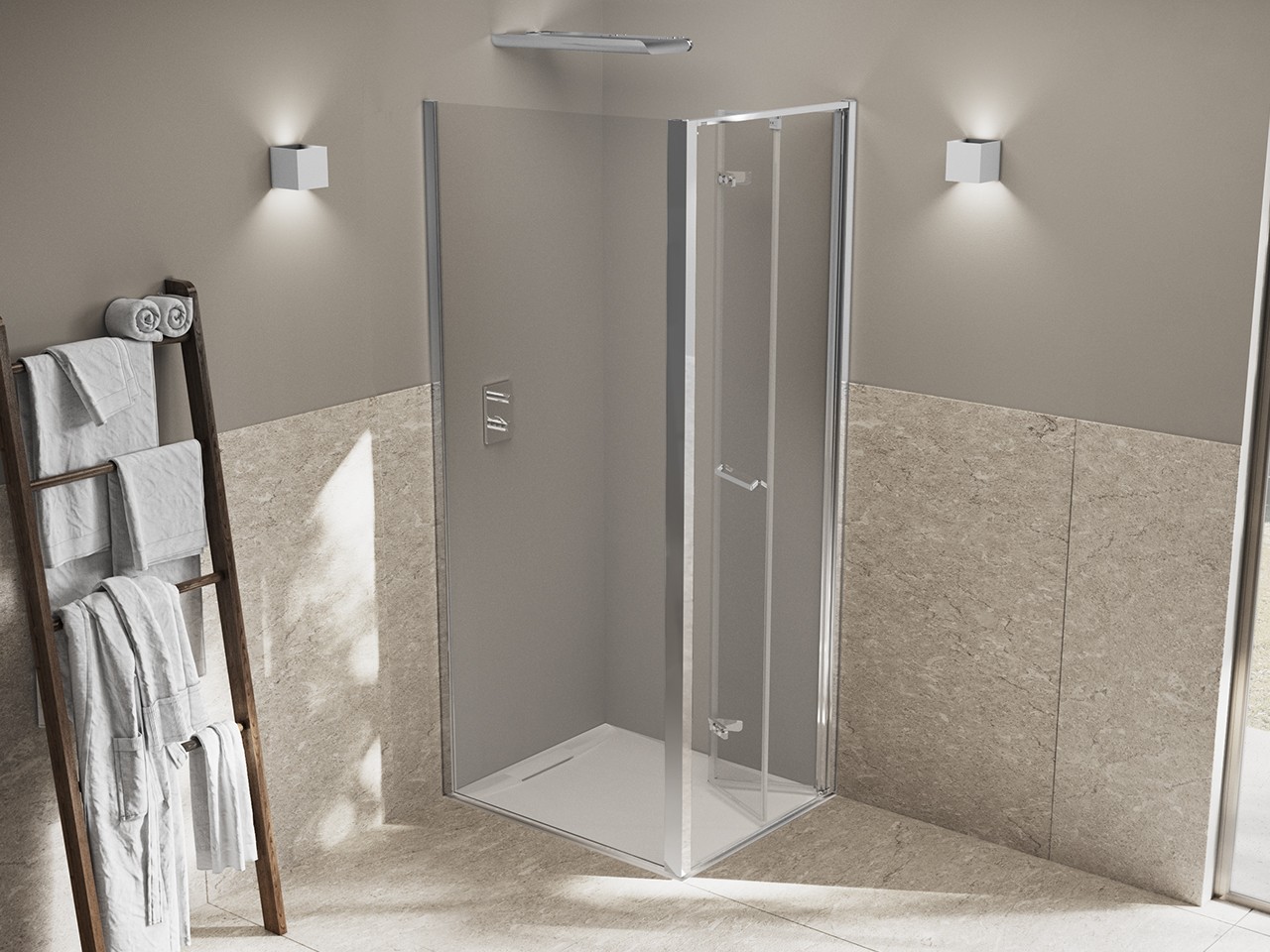 Cabine de douche Xeno 80x80 H200 Ext 78,5/82,5-75,5/79,5 porte pliante ...