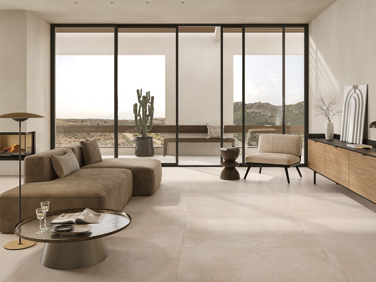 Piastrella Xlab Concept Sand 120x120 Gres Effetto Cemento Beige - Iperceramica