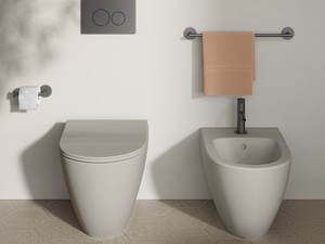 Stand-Badkeramik Sento Rimless Beige matt - Iperceramica